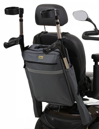 Scootmobiel tas met ruime vakken en stokhouder | Medipoint.nl